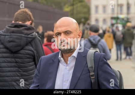 Sajid Javid MP (Con: Bromsgrove) in Westminster, with a beard, October ...