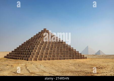 Saudi artist Rashed Al Shashai poses inside his artwork ‘Translucent ...