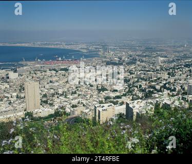 landscape view over city on summer sunny day with clouds aerial and ...