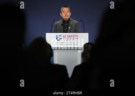 Yi Zeng, Chinese Academy of Sciences, speaks during the AI safety ...