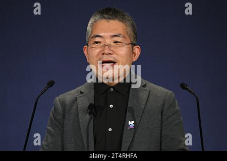 Yi Zeng, Chinese Academy of Sciences, speaks during the AI safety ...