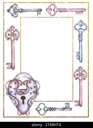 Open vintage padlock and old key on a wooden textured table Stock Photo ...