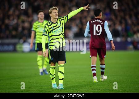 Martin Odegaard of Arsenal FC gestures during the UEFA Champions League ...