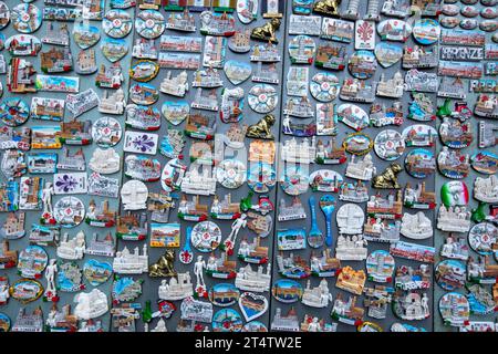 Florence Italy. Fridge magnet souvenir display at a shop Stock Photo ...