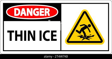Water Safety Sign Danger - Thin Ice Stock Vector Image & Art - Alamy