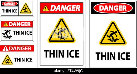 Water Safety Sign Danger - Thin Ice Stock Vector Image & Art - Alamy