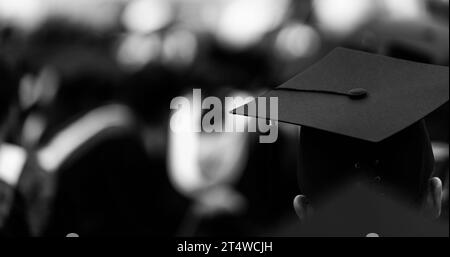 Back view of graduates during commencement Stock Photo - Alamy