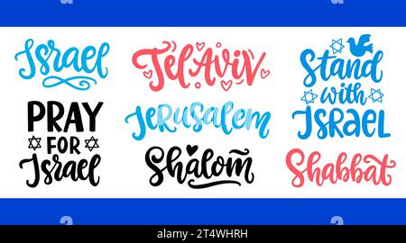Shabbat Lettering Israel Inscription Calligraphy Stock Vector Image ...