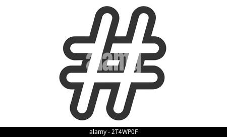 Hashtags Icon Flat tweet vector social media community sign symbol ...