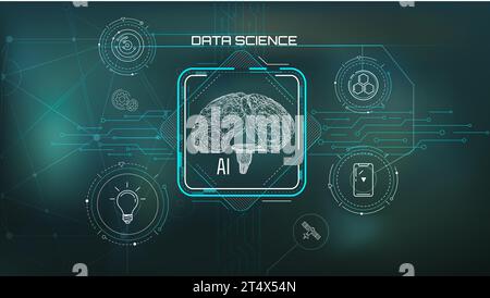 Artificial intelligence testing, virtual interface concept Stock Vector ...