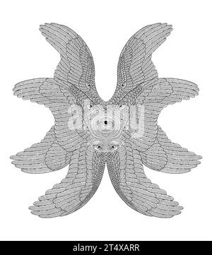 flying angel with magic vintage engraving drawing illustration Stock ...
