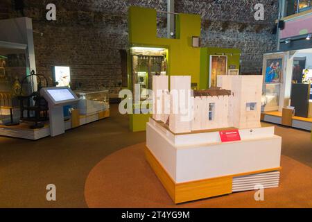 Interior display inside Colchester Castle, with Norman medieval period ...