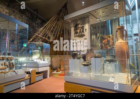 Museum Iron Age scene interior / inside of Colchester Castle, Castle ...