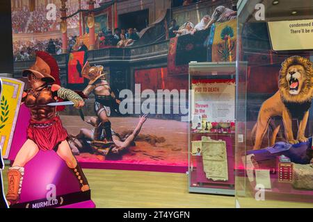 Roman games and gladiator information display to inform how an arena ...