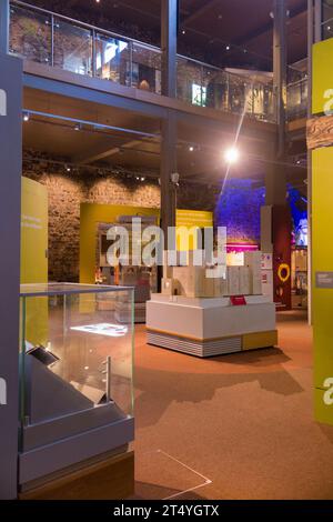 Interior display inside Colchester Castle, with Norman medieval period ...