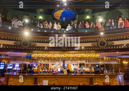 Circle seating & mannequins above bar inside The Playhouse Wetherspoon ...