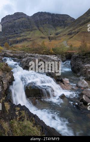 River Coe towards Three Sisters, Glencoe, Scotland Stock Photo - Alamy