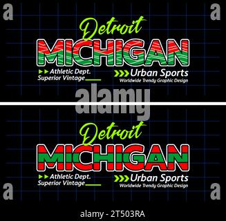 Detroit urban line lettering sports style vintage college, typography ...