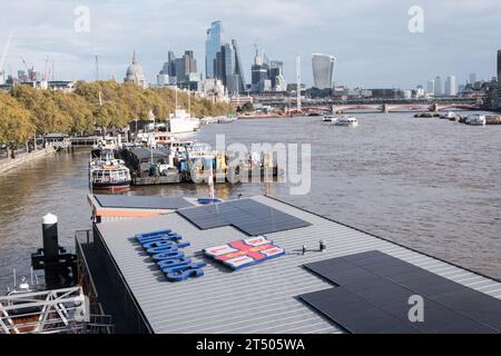 The River Thames and the new RNLI Tower Lifeboat Station, Lifeboat Pier ...