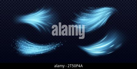 Set of cool air flow effects isolated on transparent background. Vector ...