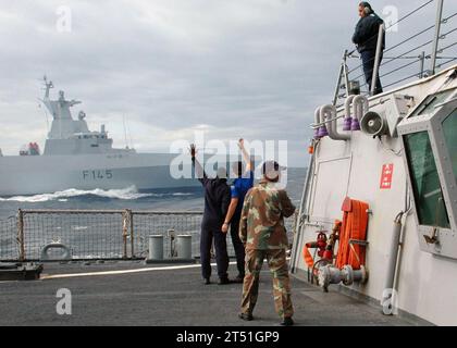 SAS Amatola (F145) a South African Navy Warship, leaving Portsmouth, UK ...