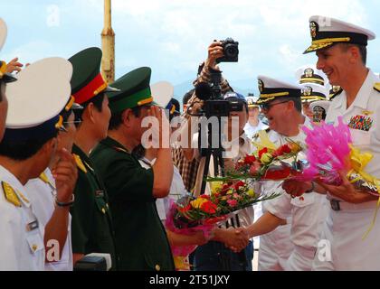 Vietnamese People's Navy Rear Adm. Do Viet Cuong, center, and Capt. Nguyen Trong Binh Stock ...