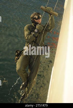 Navy SEAL Climbs Ladder During Ship Assault Training Stock Photo - Alamy