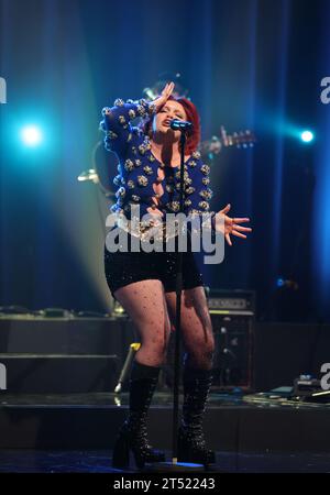 EDITORIAL USE ONLY Ciara Mary-Alice Thompson, known as CMAT, performing ...