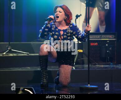 EDITORIAL USE ONLY Ciara Mary-Alice Thompson, known as CMAT, performing ...