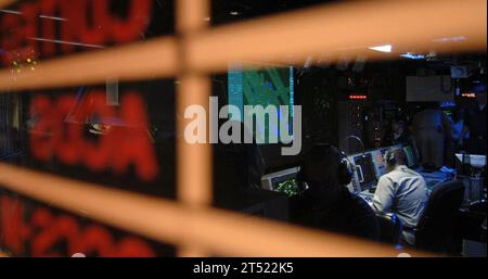 Advanced Combat Direction System (ACDS) console, USS Harry S. Truman ...