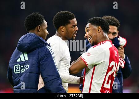 AMSTERDAM - (l-r) Silvano Vos of Ajax, Ar'Jany Martha of Ajax, Chuba ...