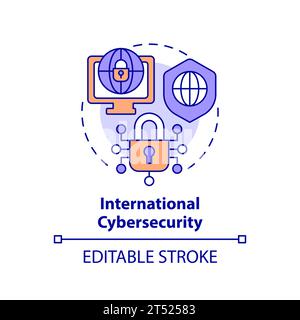 2D thin linear international cybersecurity icon Stock Vector Image ...