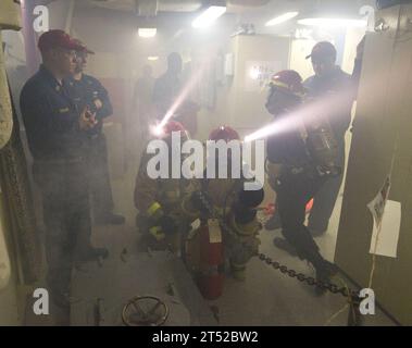 Damage Control, navy, people, training, U.S. Navy, USS Harry S. Truman ...
