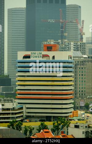 A view of the Sim Lim Tower electronics mall from distance, Singapore ...