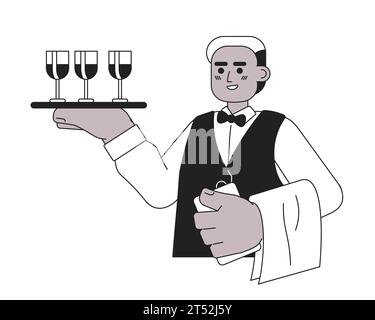 Wine steward african american male 2D cartoon character Stock Vector ...