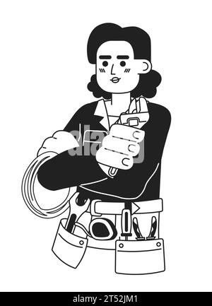 Handy woman hispanic young adult 2D cartoon character Stock Vector ...