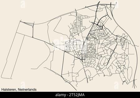 Street roads map of HALSTEREN, NETHERLANDS Stock Vector Image & Art - Alamy