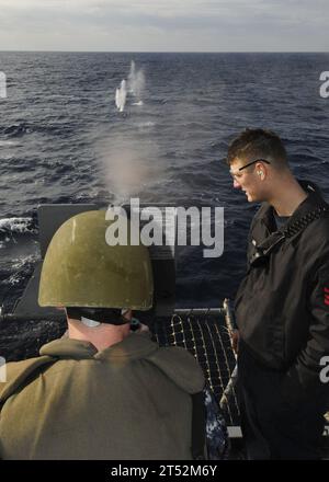 ammunition, amphibious command ship, M2HB .50-caliber machine gun ...