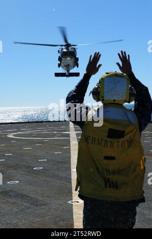 amphibious dock landing ship, flight deck, helicopter, SA-330J Puma ...