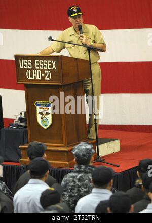 Chief of Naval Personnel Vice Adm. Rick Cheeseman, right, answers a ...