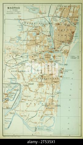 Map of Madras, ca 1914 Stock Photo - Alamy