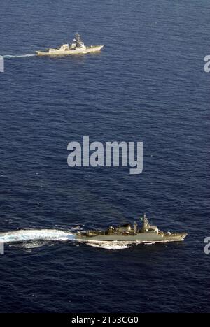 The Brazilian navy frigate Bosisio (F 48) fires at an unmanned aerial ...