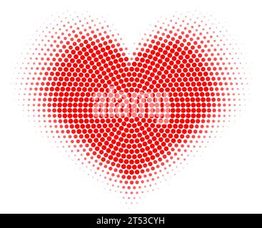 Screentone heart with dot pattern. Halftone valentine day love symbol ...