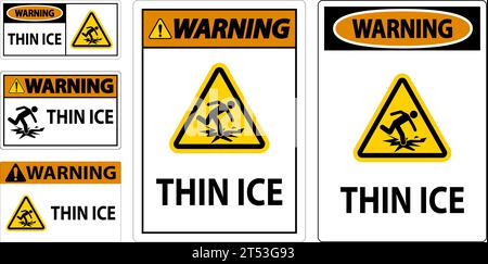 Water Safety Sign Danger - Thin Ice Stock Vector Image & Art - Alamy