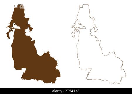 Shire of Cook (Commonwealth of Australia, Queensland state) map vector ...