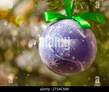 New Year's glass ball with the flag of Saint Barthelemy against a ...