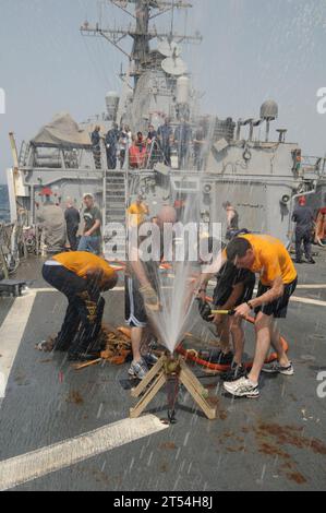damage control Olympics, guided-missile submarine, navy, pipe patching ...
