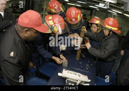Damage Control, firefighting, gq, people, training Stock Photo - Alamy