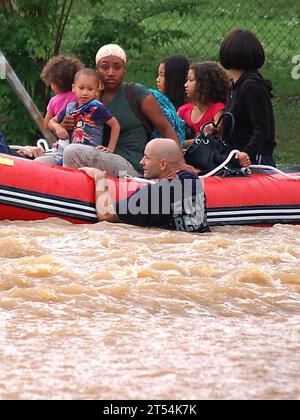 dependents, family members, fire rescue personnel, Flood, inflatable ...