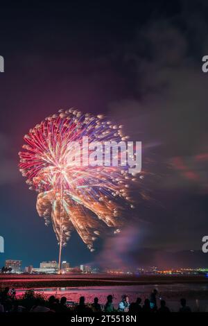 Lake Suwa Fireworks Display Stock Photo - Alamy